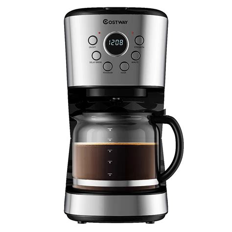 Costway 12 Cup Programmable Coffee Maker Brew Machine Lcd Display W 1
