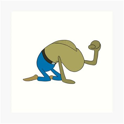 Frustrated Spongebob Character Digital Drawing Art Print For Sale