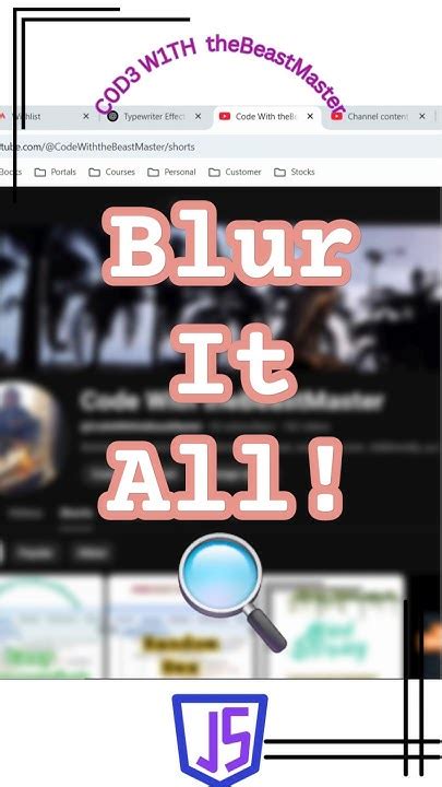 Add A Blur Effect With Javascript Learn Programming Coding Funprogramming Code