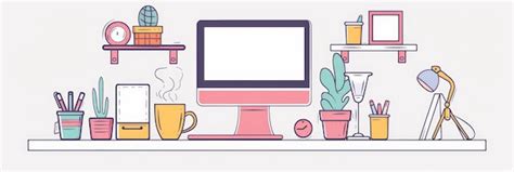 Minimalist Workspace Illustration A Minimalist Illustration Of A Clean