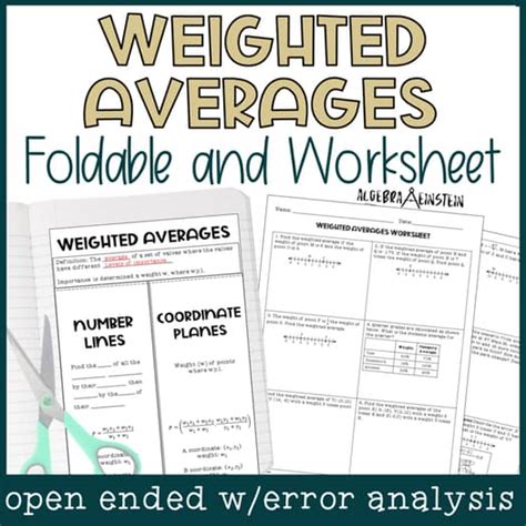 Weighted Averages In Geometry Foldable Notes And Worksheet By Algebra
