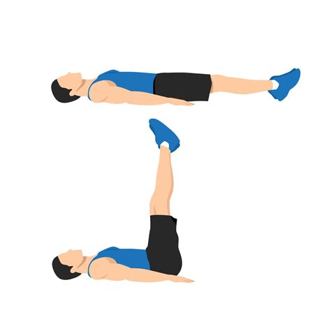 Man Doing Lying Leg Raises Exercise Abdominals Exercise Body Weight