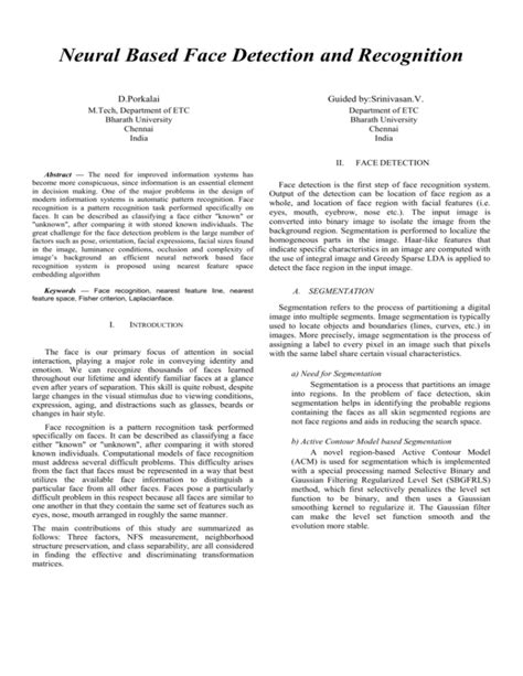 Neural Based Face Detection And Recognition