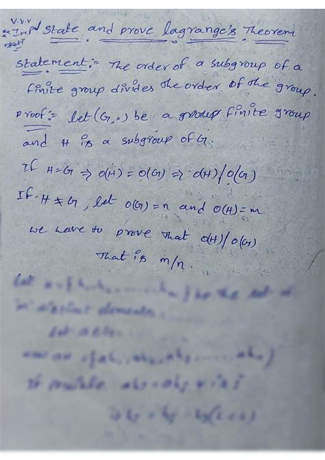 Solution State And Prove The Lagranges Theorem Studypool