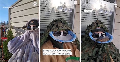 Woman Goes Viral For Installing Homemade Bird Feeder On Her Face Reactions Go Wild With Caw
