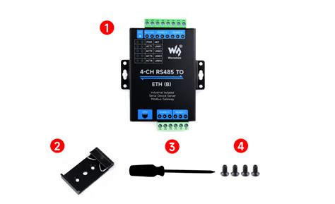 4 Ch RS485 To RJ45 Ethernet Serial Server 4 Channels RS485 Independent Operation WS 26360