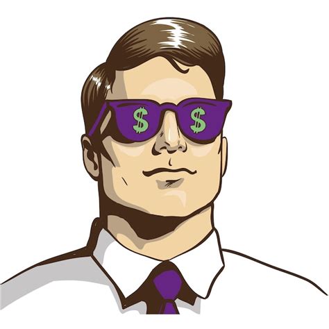 Premium Vector Pop Art Man Billionaire In Dollar Glasses Vector