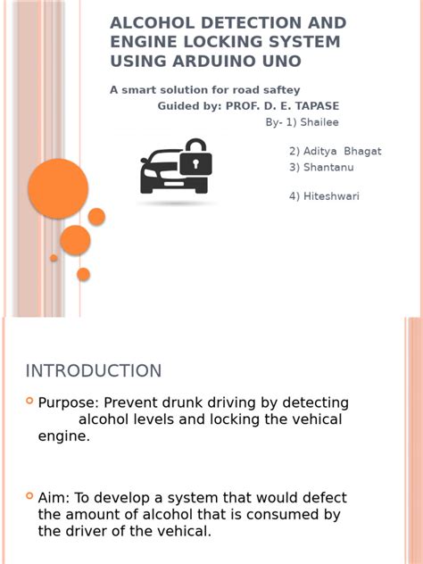 alcohol detection and engine locking system using arduino by shailee pdf relay arduino