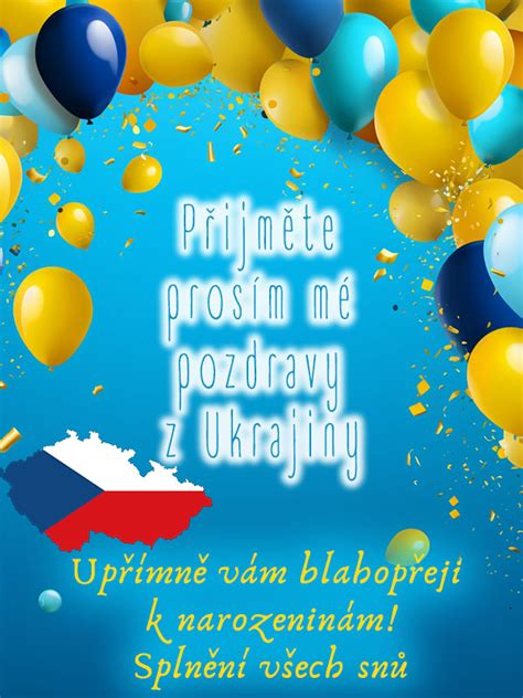 Привітання З Днем Народження на чеській мові Привітання та листівки чеською