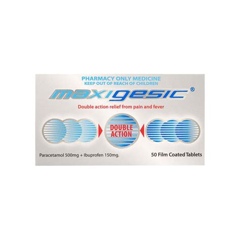 Maxigesic Double Action Pain Relief Tablets 50 Tablets Chemist Plus