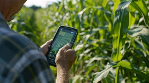 A Farmer Records Realtime Data On Crop Health And Pest Infestations