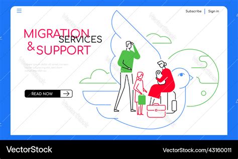 Migration Services And Support Modern Flat Vector Image