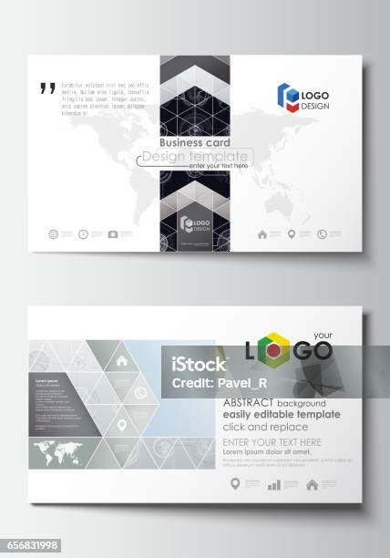 비즈니스 카드 템플릿입니다 쉬운 편집 레이아웃 평면 스타일 템플릿을 벡터 일러스트 레이 션 첨단 기술 디자인 시스템을 연결입니다 과학 및 기술 개념입니다 미래 추상 배경