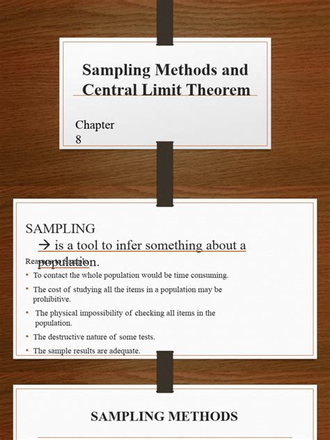 Chap 8 Sampling Methods And Clt Pdf