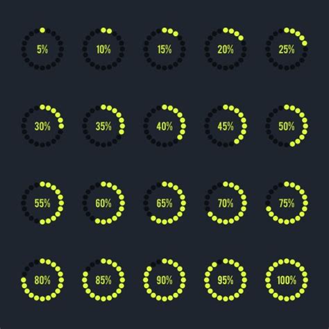 Loading Progress Status Bar Icons Hud Interface Vector Image