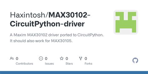 Github Haxintoshmax30102 Circuitpython Driver A Maxim Max30102