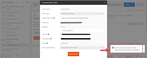 Could Not Complete Oauth 20 Login Check Postman Console For More