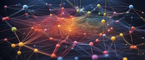 A Dynamic 3d Abstract Representation Of A Business Ecosystem Where Interconnected Nodes