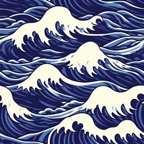 Premium Vector Wave Seamless Pattern Print