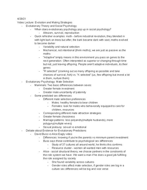 Social Psychology Evolution And Mating Strategies 429 Video