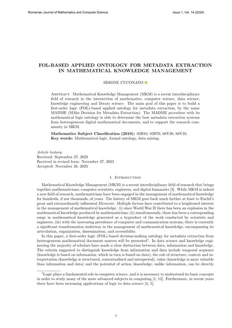 Pdf Fol Based Applied Ontology For Metadata Extraction In Mathematical Knowledge Management