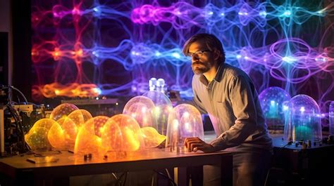 Premium Photo Quantum Entanglement Experiment A Scientist In A Hightech Laboratory Observes