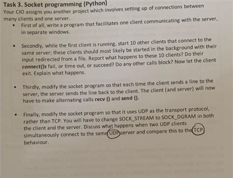 Solved Task 3 Socket Programming Python Your Clo Assigns