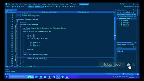 C Program To Generate Fibonacci Series Youtube