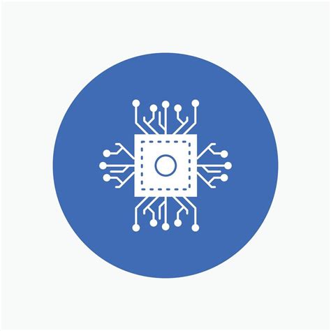 Chip Cpu Microchip Processor Technology White Glyph Icon In Circle