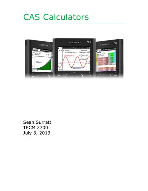 Texas Instruments Ti Nspire Cx Cas Nspire Cx User Manual Manualzz