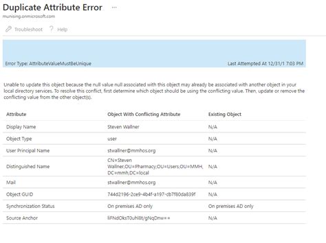 Azure Ad Connect Error Unique Value Microsoft Qanda