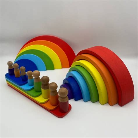 Rainbow Stacking Toy Etsy