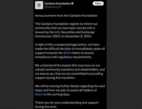 Cardano X Account Hacked Spreading False Sec Lawsuit Claims