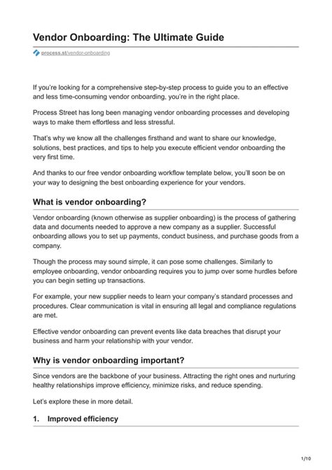 Vendor Onboarding The Ultimate Guide Pdf