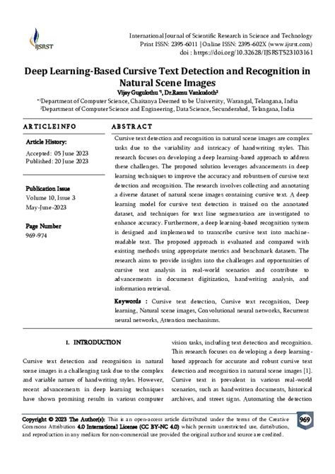 pdf deep learning based cursive text detection and recognition in