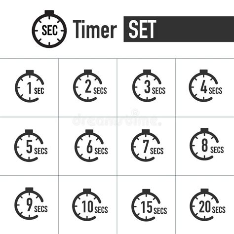 Timer And Seconds Countdown Timer Icon Set Time Interval Icons Stopwatch And Time Measurement