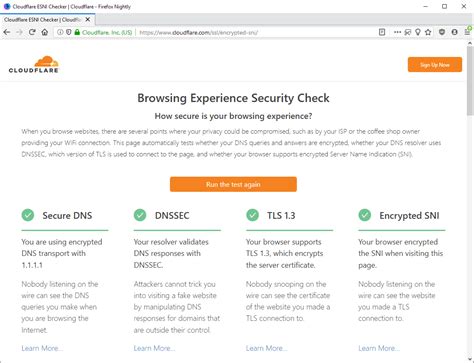 Check If Your Browser Uses Secure Dns Dnssec Tls 1 3 And Encrypted Sni Ghacks Tech News