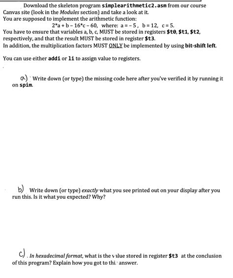 Solved Please Only Use Li Add Addi Sub Sll The Answer