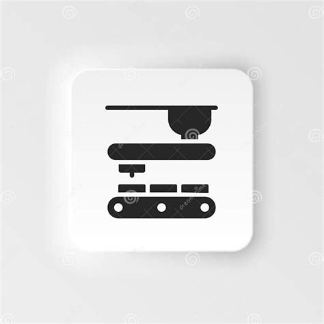 Mass Production Conveyor Neumorphic Style Vector Icon Simple Element