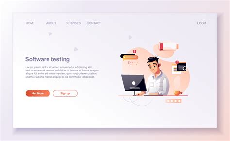 Programming Concept Web Engineer At Work Developer Programming Web Site Landing Page Template