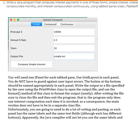 Solved 1 Write A Java Program That Computes Interest