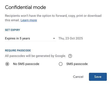 Configure Gmail Email In Python To Prevent Users From Forwarding An