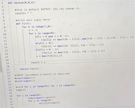 Solved Dynamic Programming Maximum Sum You Are Given A Nm