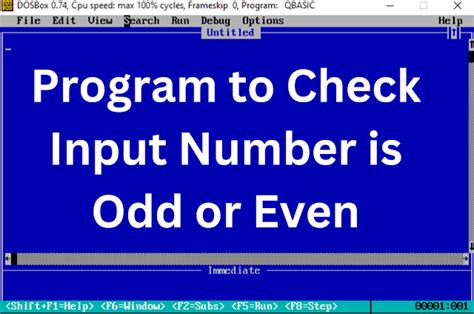 Writing A Qbasic Program To Check Input Number Is Odd Or Even
