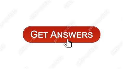 Get Answers Web Interface Button Clicked With Mouse Cursor Wine Red