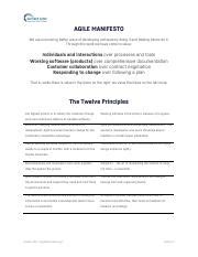 Agile Manifesto And Twelve Principles For Developing Software Course Hero