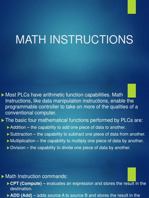 Math Instructions Pdf Binary Coded Decimal Programmable Logic