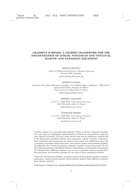 pdf gradient schemes a generic framework for the discretisation of