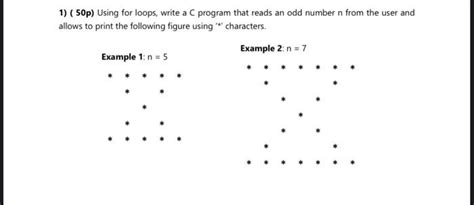 Solved 1 50p Using For Loops Write A C Program That