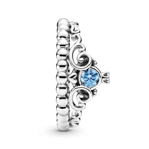 Pandora Disney Cinderella Blue Crystal Tiara Ring